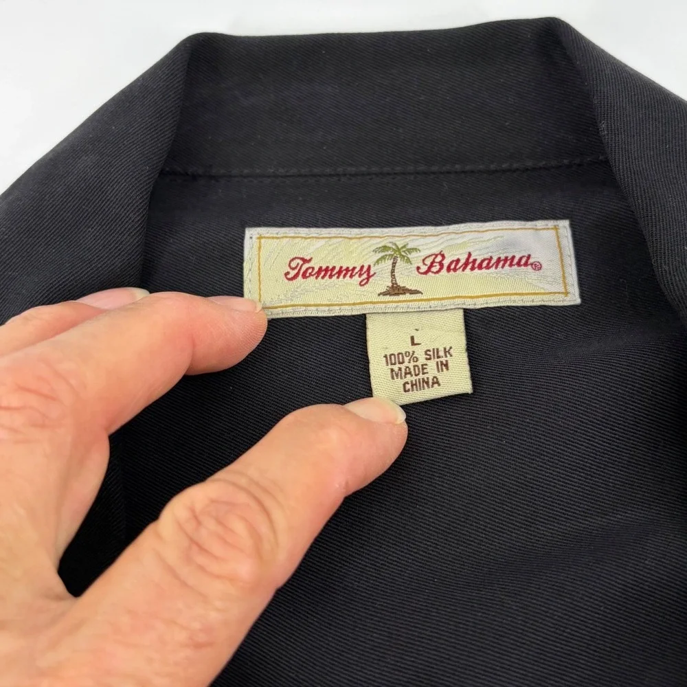 Tommy Bahama | Shirts | Tommy Bahama Mens Large Black 0 Silk Short ...